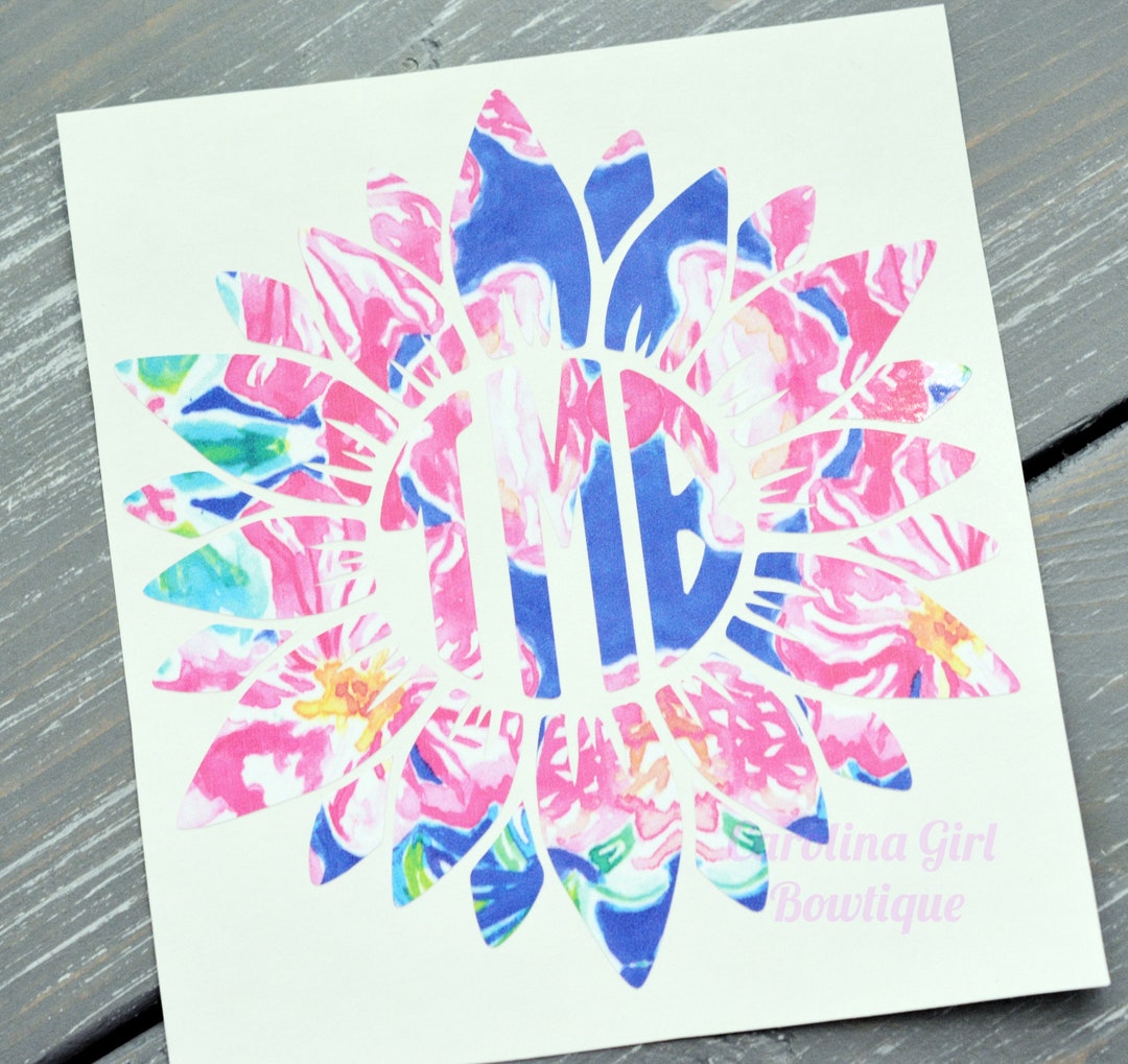 Custom Sunflower Monogram Decal for Car Rear Window Sticker ...
