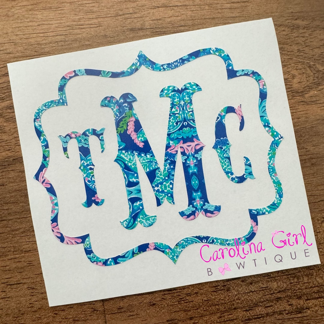 Custom Fishtail Monogram Decal for Car Rear Window Sticker ...