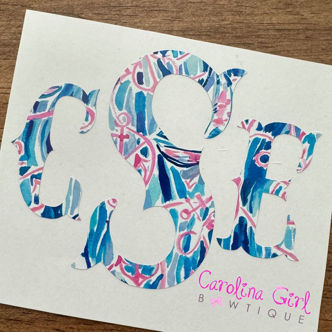 Custom Fishtail Monogram Decal for Car Rear Window Sticker ...