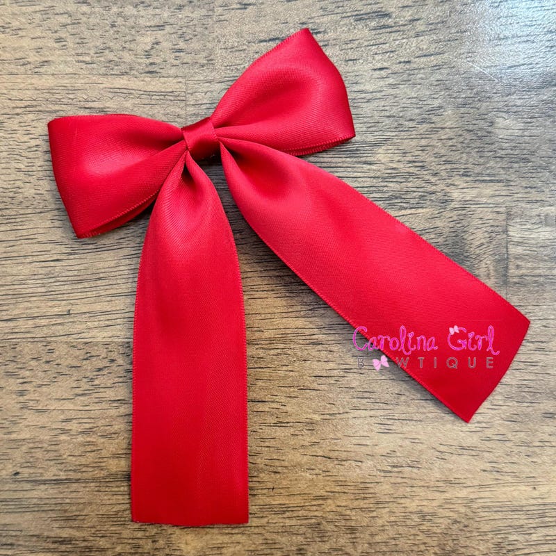 Big Red Hair Bow - Etsy