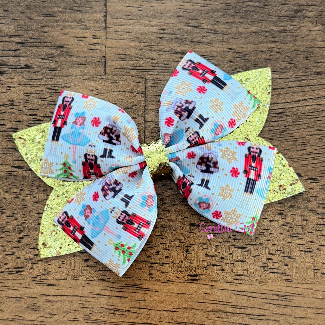 Nutcracker Hair Bow, White Bow Hair Clip, Nutcracker Bow Headband ...