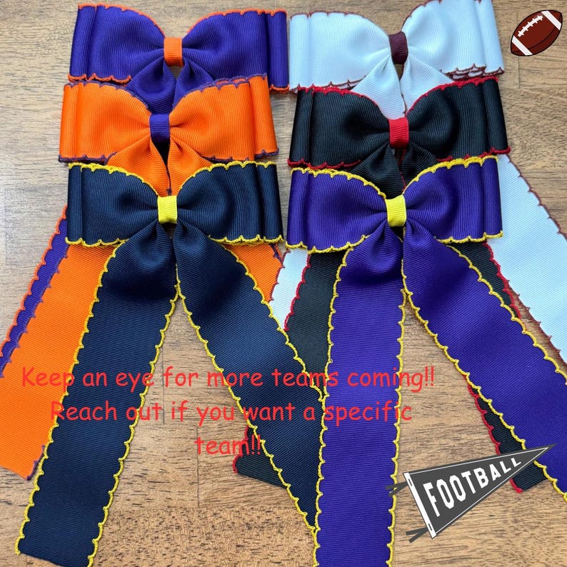 Team Color Bows ~ Elegant Hair Bow ~ Adult Hair Bow ~ Long Tail Hair ...
