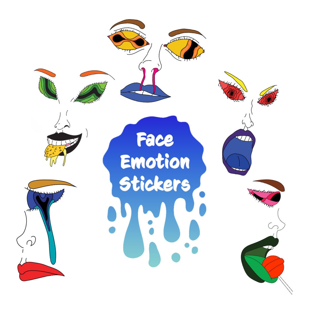 Face Emotion Vinyl Stickers - Etsy