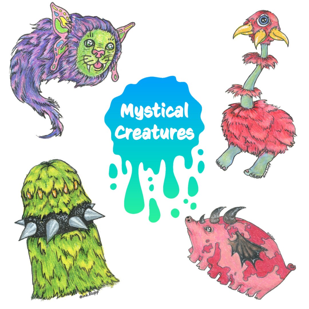 Mystical Creatures Vinyl Stickers - Etsy