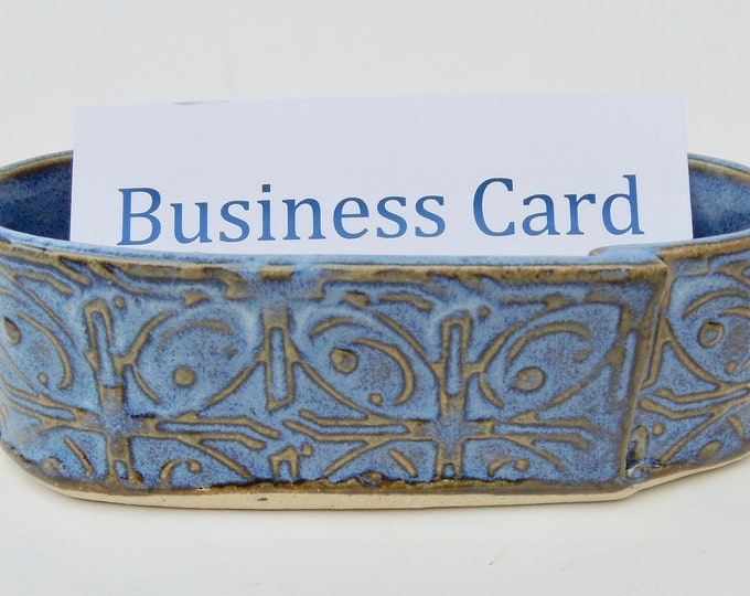 Blue Textured Tin Roof Handmade Ceramic Pottery Business Card - Etsy