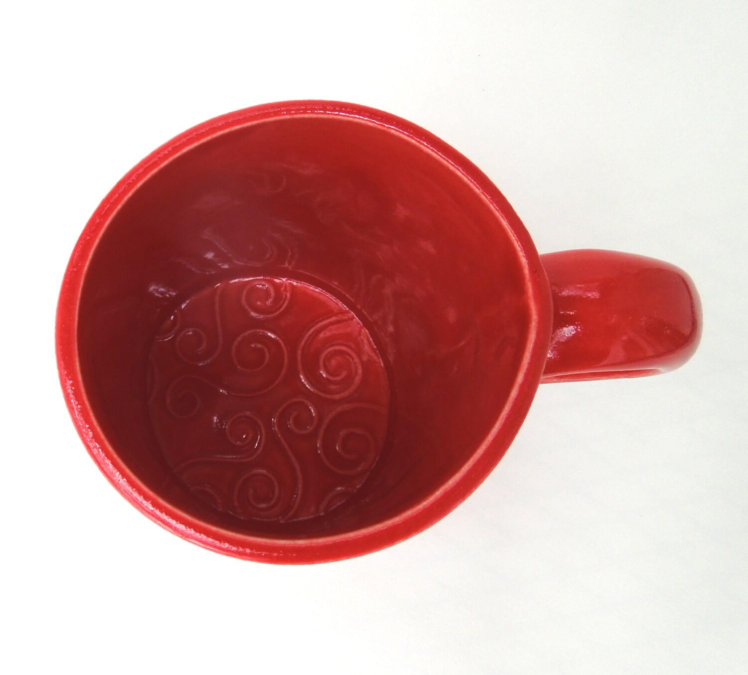 Red Swirl Textured Handmade Ceramic Pottery Coffee Mug - Etsy