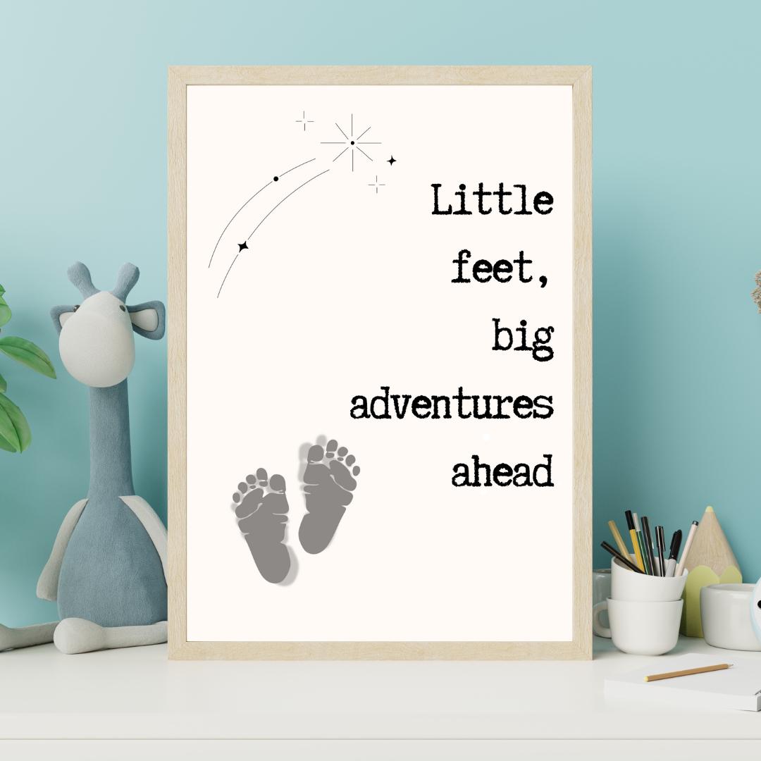 PRINTABLE -little Feet Big Adventures Quote. Print Own Baby Feet! Type ...
