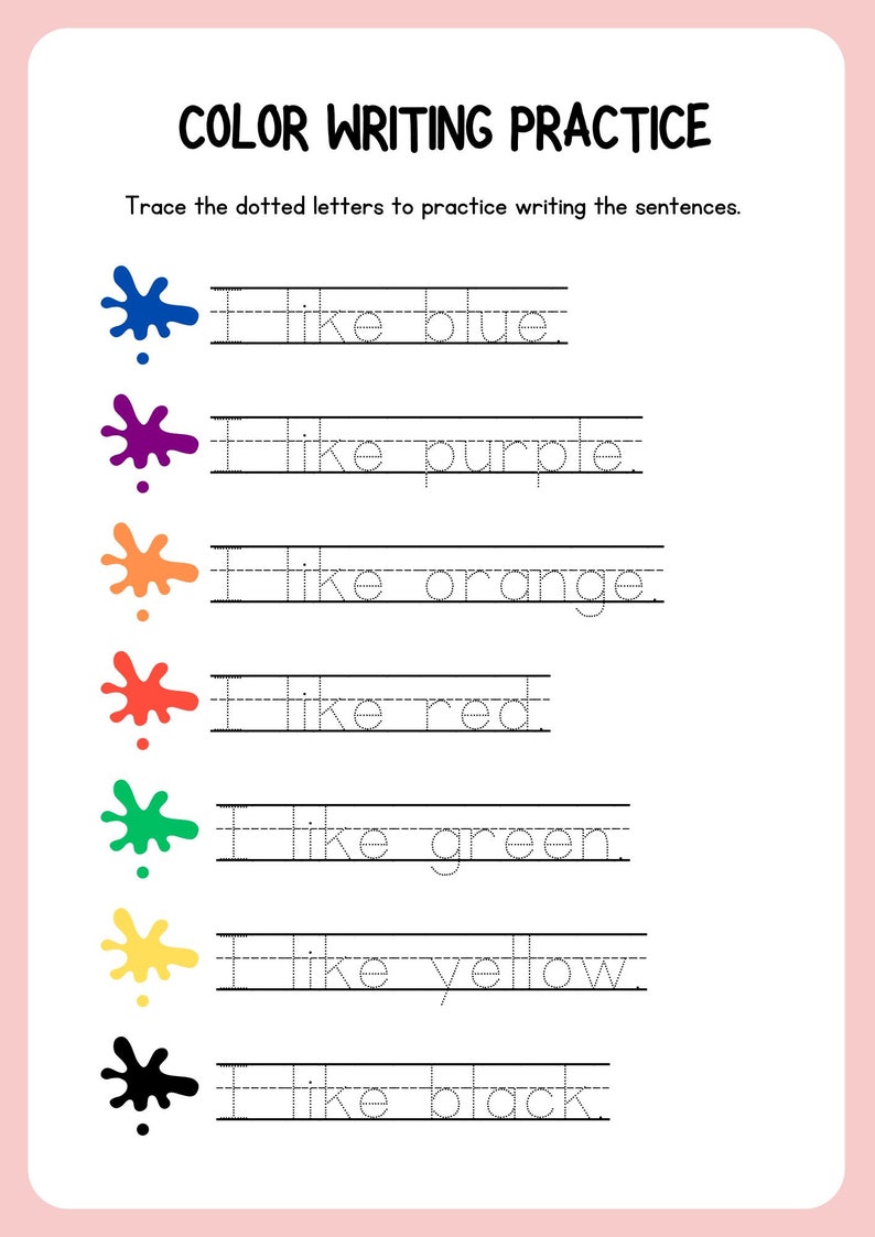 Colorful Grade 1 Writing Practice English Worksheet - Etsy