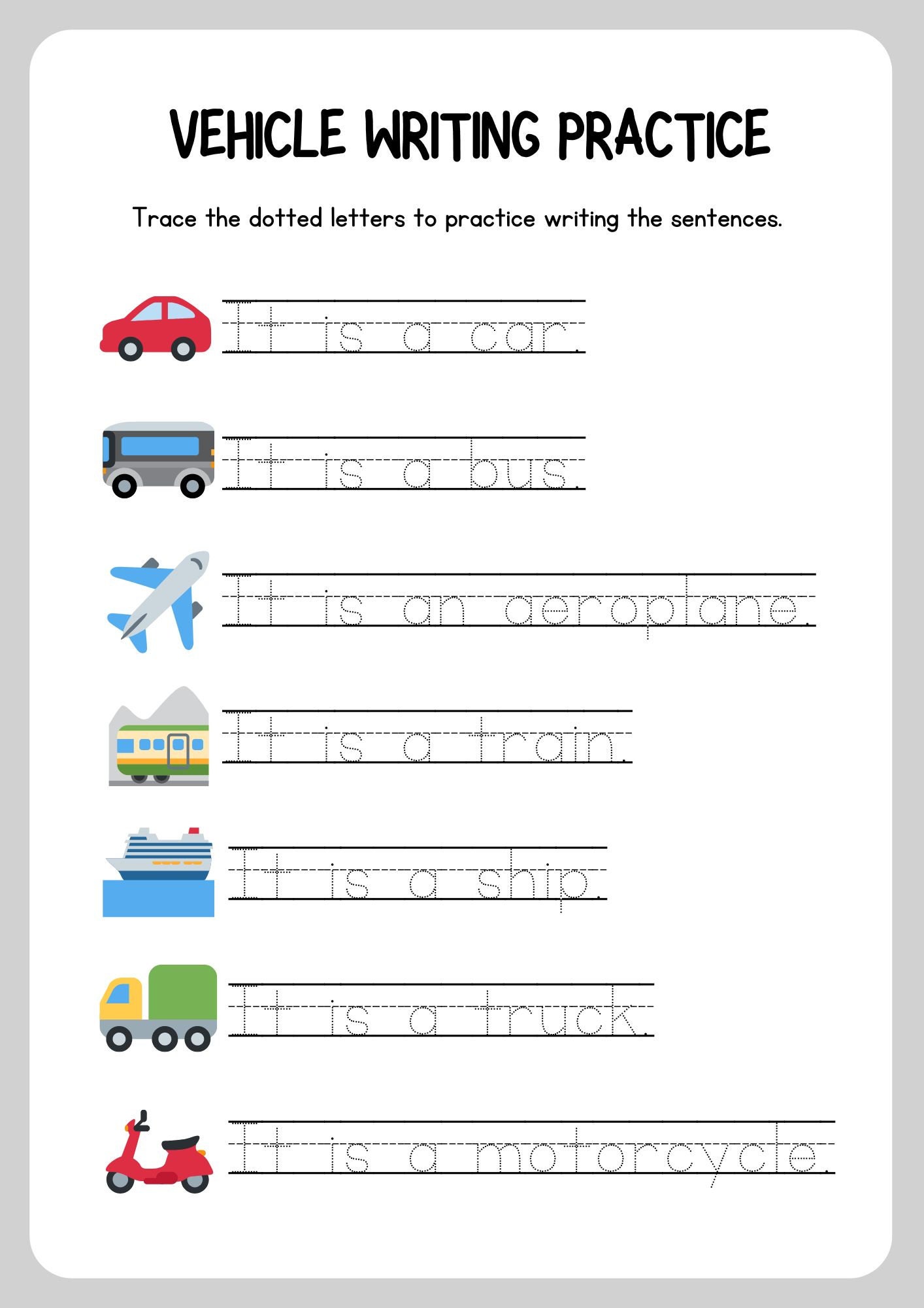 Colorful Grade 1 Writing Practice English Worksheet - Etsy