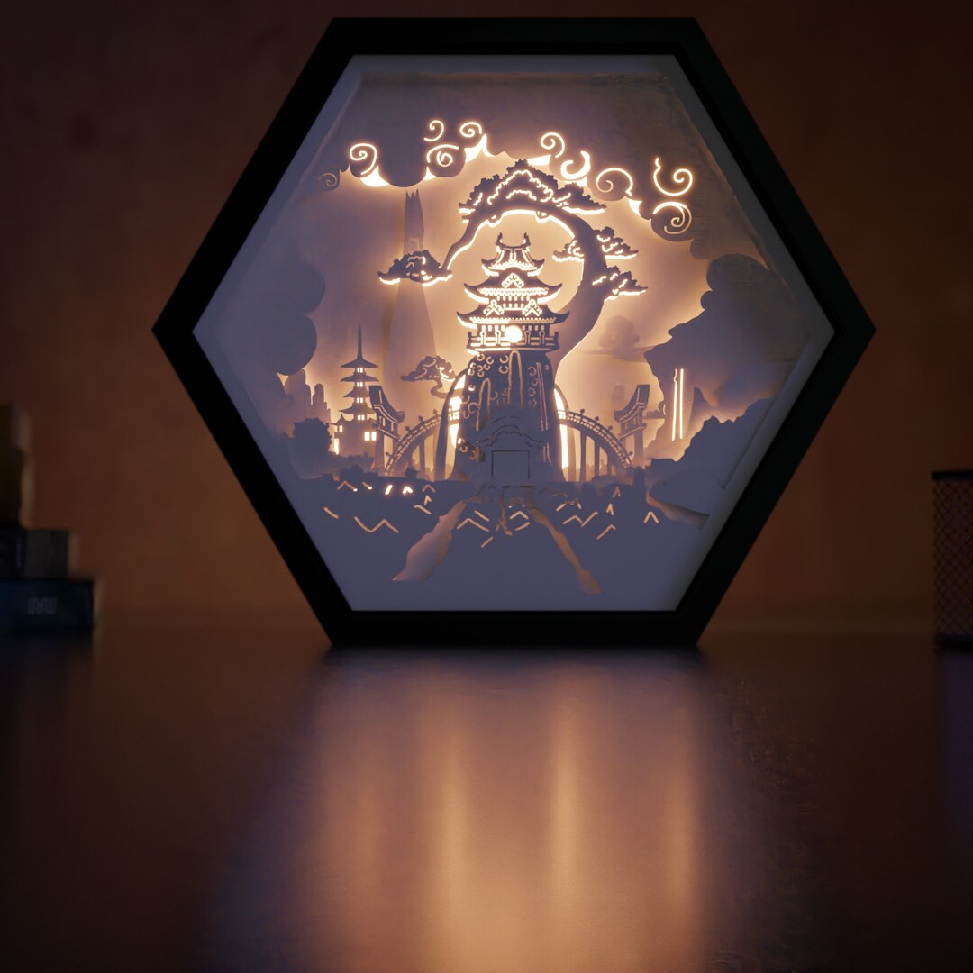 Wano City Pirates Anime Light Box Diy Templates 2 in 1 PDF SVG DXF ...