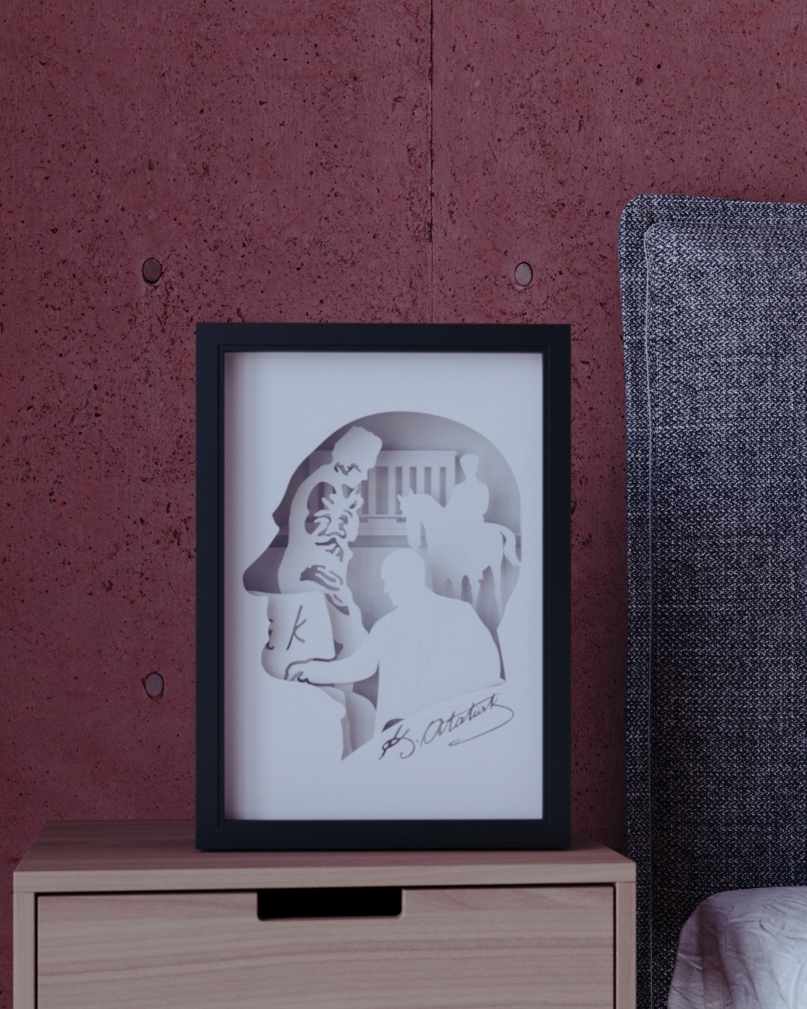 Ataturk Light Box Diy Templates 2 in 1 PDF SVG DXF Video Tutorial - Etsy