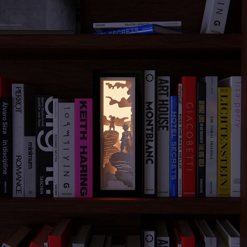 Handcrafted Dragon Odyssey Led Book Nook : Dragon Anime Series Wall ...