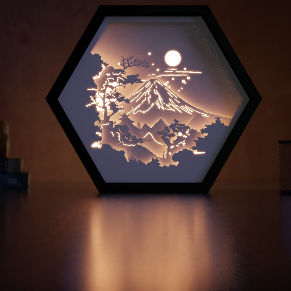 Handcrafted Mount Fuji Serenity Led Light Box: Nature Wiev Series Wall ...