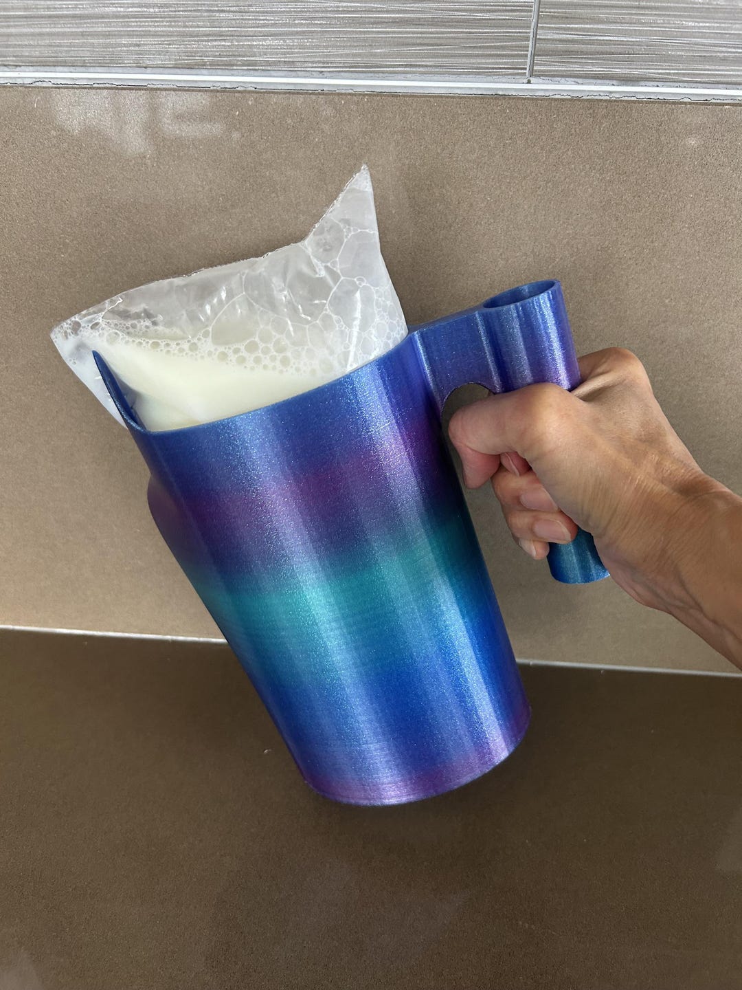 Milk Bag Pitcher Blue Fusion - Etsy