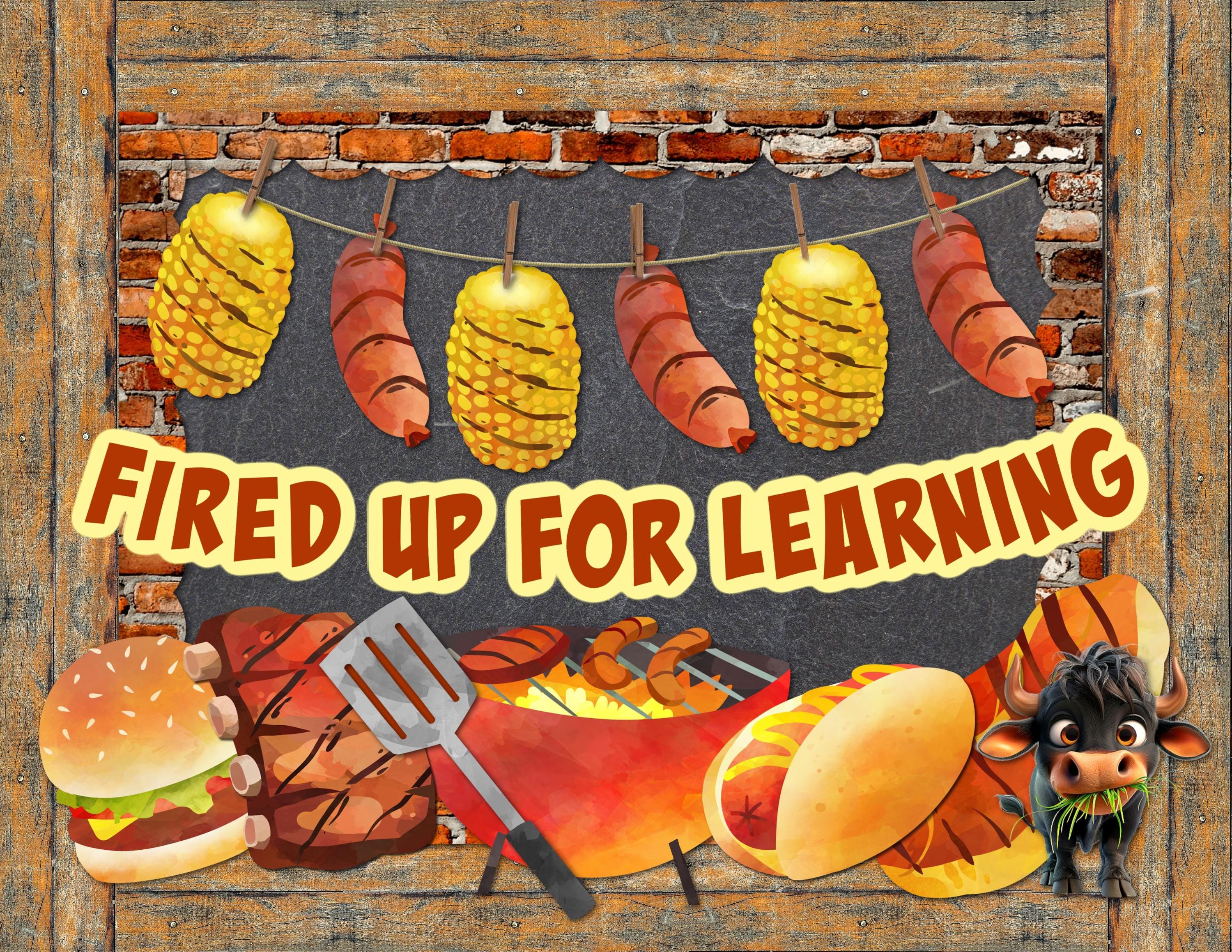 Barbeque Bulletin Board | Bulletin Board Decor | Food Decor | Door ...