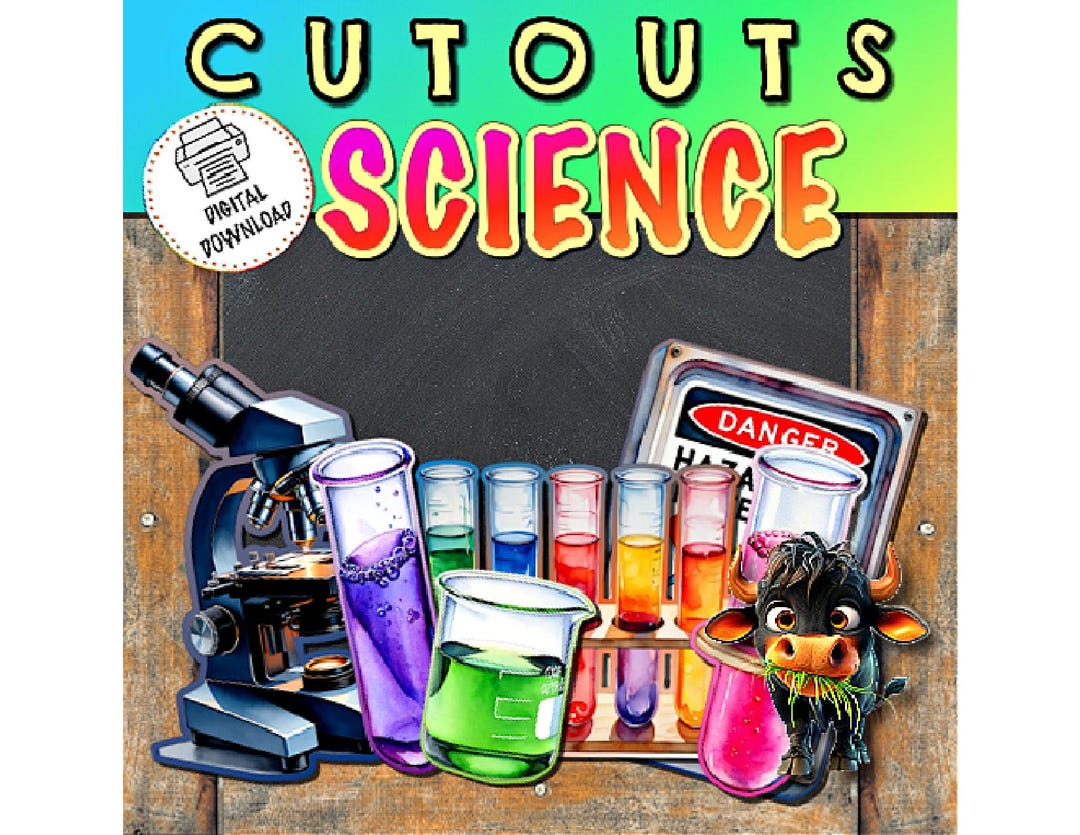 Science Lab Bulletin Board Cutouts | Bulletin Board Decor | Science ...