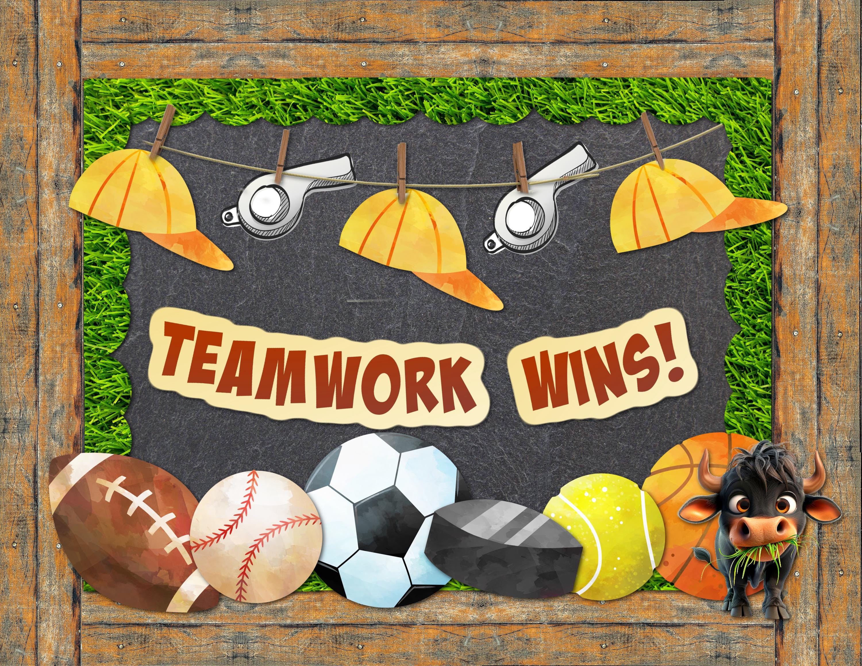 Sports Bulletin Board | Bulletin Board Decor | Sports or Team Decor ...