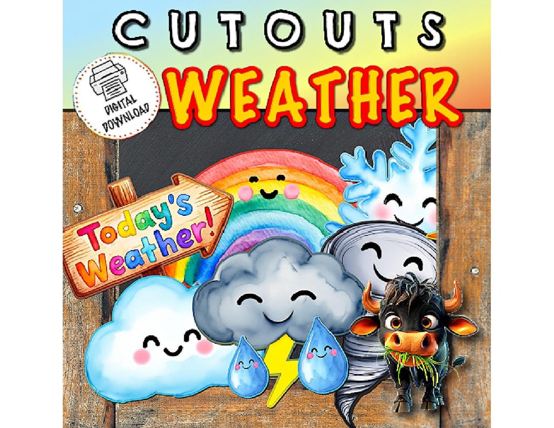 Weather Bulletin Board Cutouts | Bulletin Board Decor | Weather Decor ...