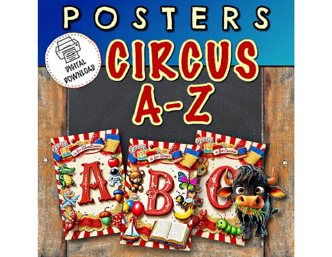 Circus Alphabet Posters A-Z | Classroom Decor | Circus Theme | Door ...