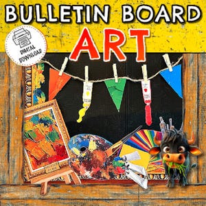 Art Bulletin Board | Bulletin Board Kit | Art Classroom Decor | Door ...