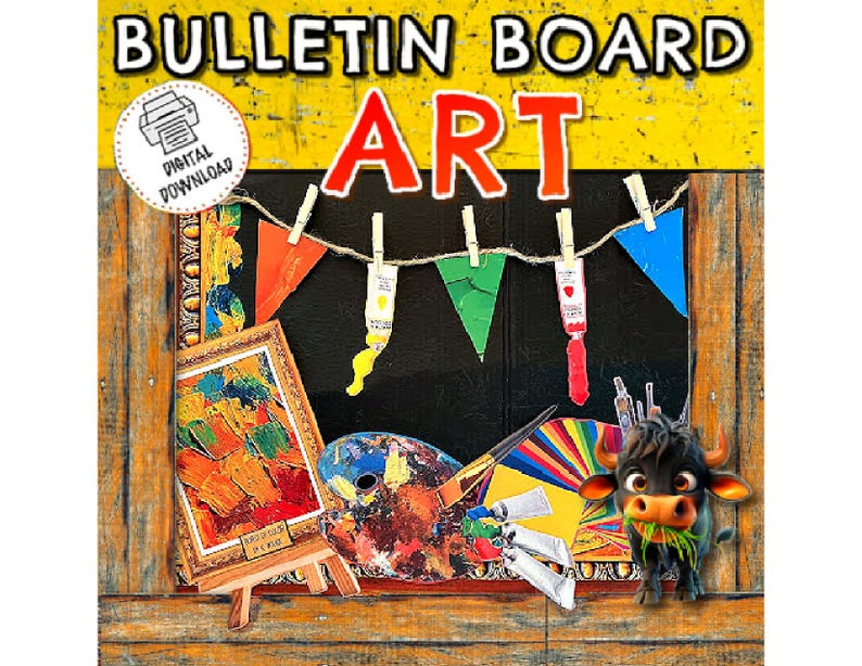 Art Bulletin Board | Bulletin Board Kit | Art Classroom Decor | Door ...