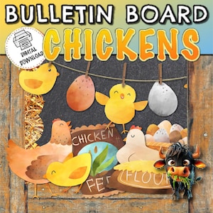Chicken and Egg Bulletin Board | Bulletin Board Decor | Farm Classroom ...