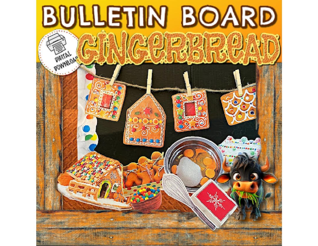 Gingerbread Bulletin Board | Holiday Activity | Christmas Classroom ...