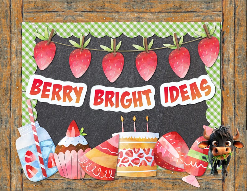 Strawberry Bulletin Board | Bulletin Board Decor | Spring Classroom ...