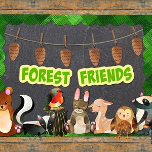 Woodland Animal Bulletin Board | Bulletin Board Decor Preschool ...