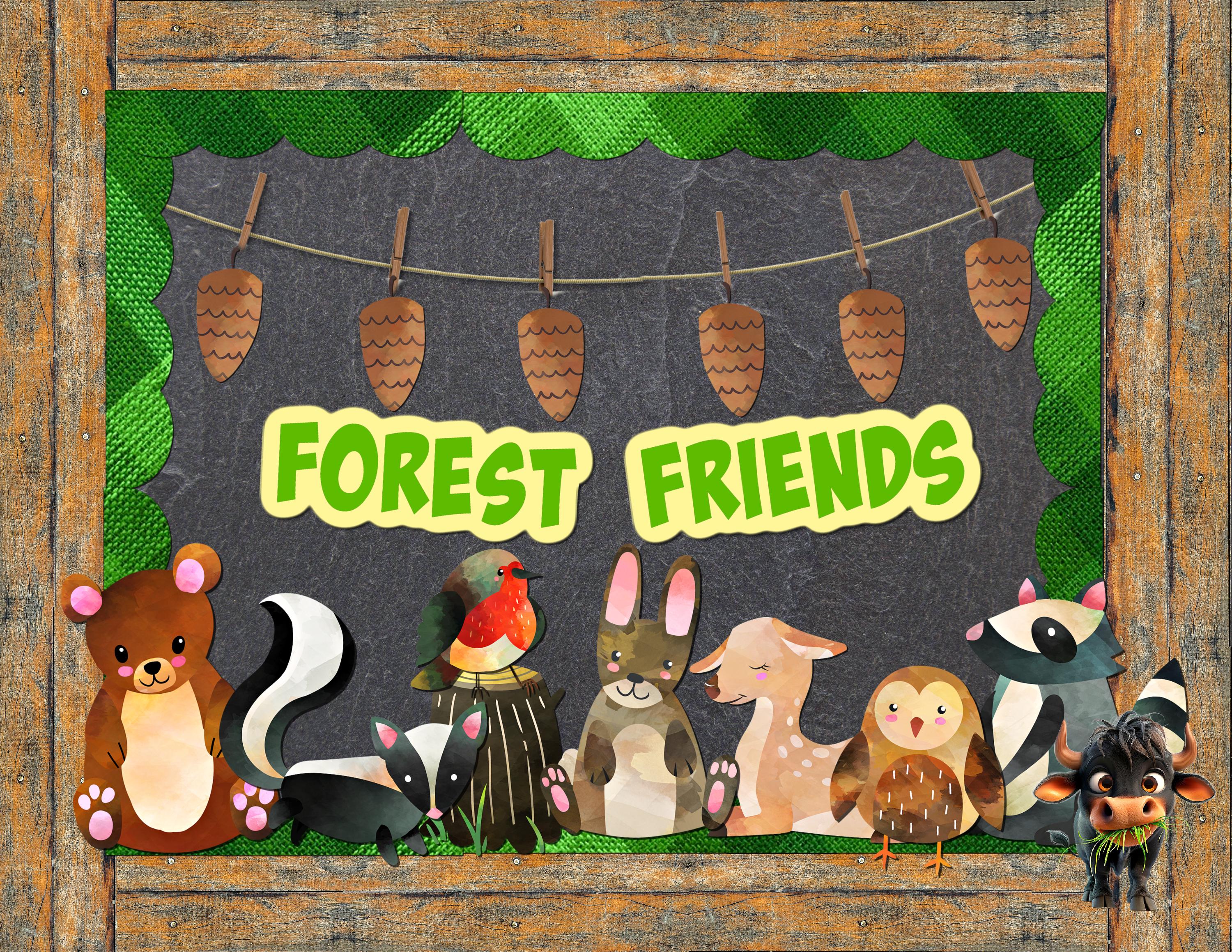 Woodland Animal Bulletin Board | Bulletin Board Decor Preschool ...