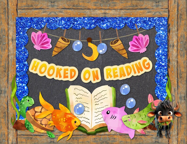 Fish and Reading Bulletin Board | Bulletin Board Decor | Summer Camp ...