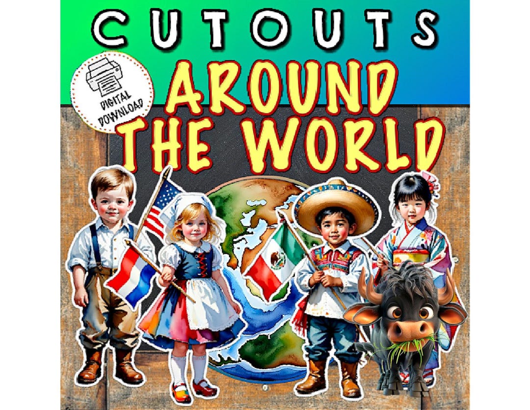 Around the World Bulletin Board Cutouts | Bulletin Board | Around the ...