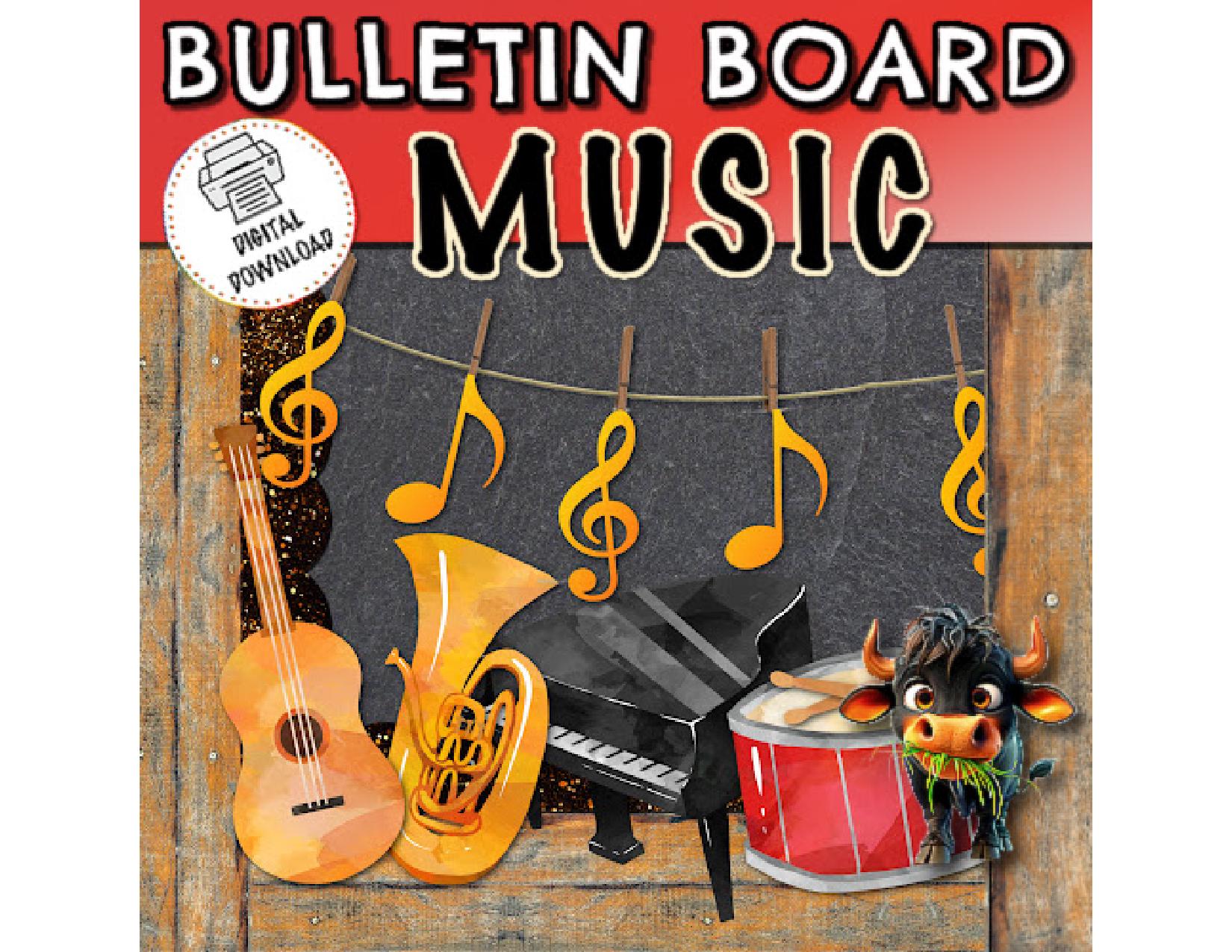 Music Room Bulletin Board | Bulletin Board Decor | Musical Program ...