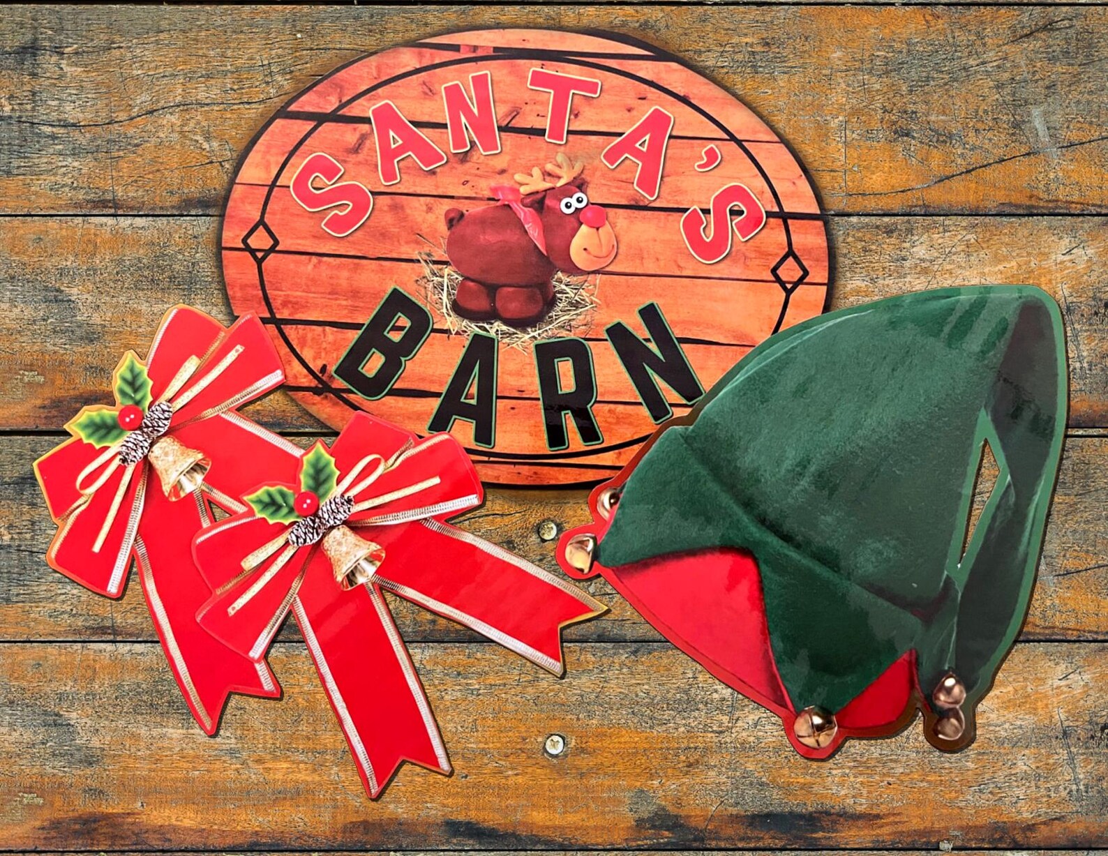 Santa's Barn Bulletin Board | Bulletin Board Kit | Santa Decor ...
