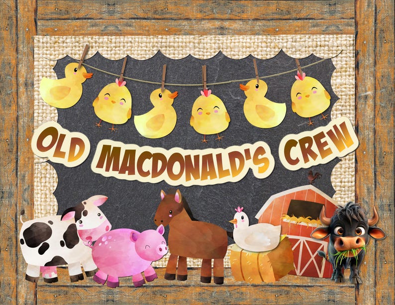 Farm Bulletin Board | Bulletin Board Decor | Farm Animal Decor | Door ...