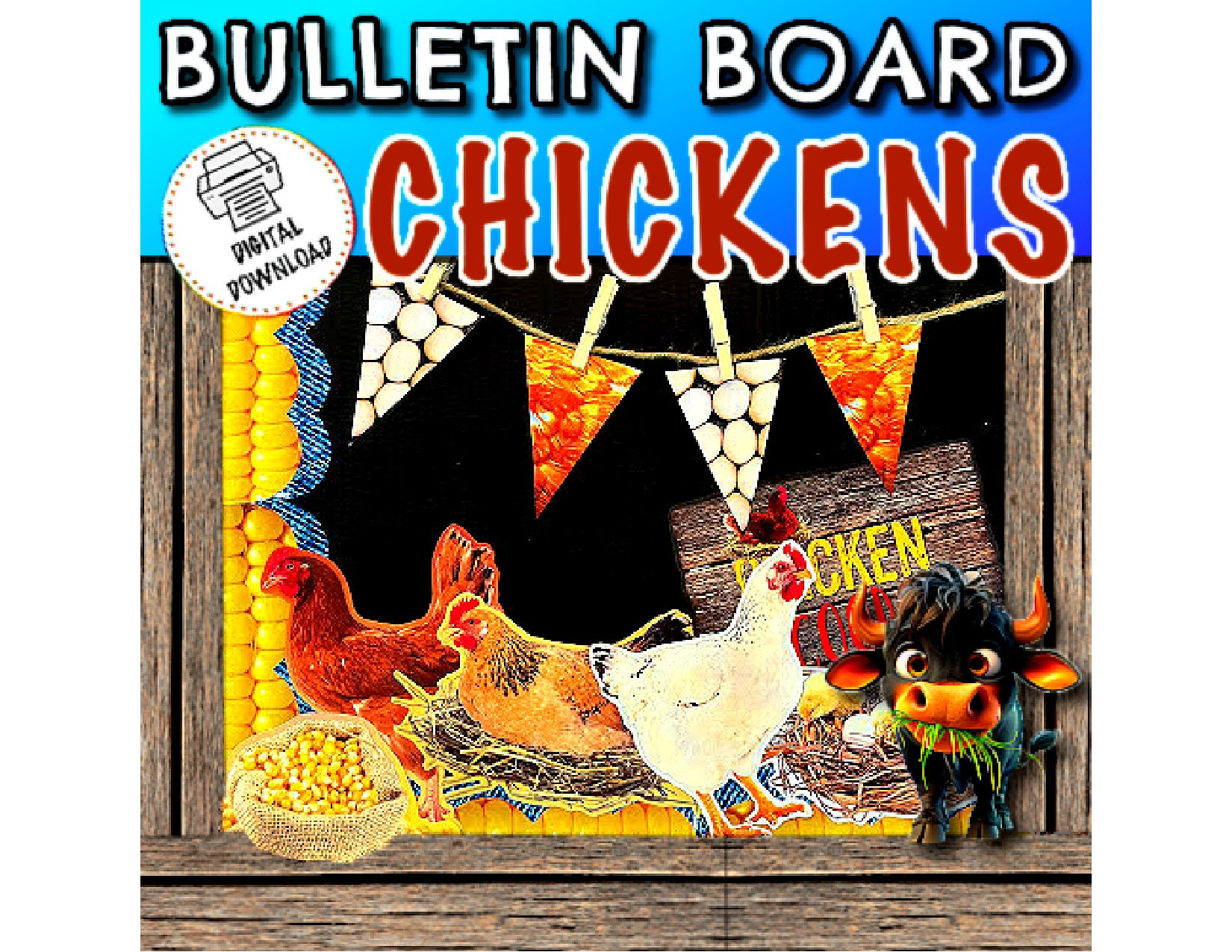 Chicken Coop Bulletin Board | Egg Theme | Farm Classroom Decor | Door ...