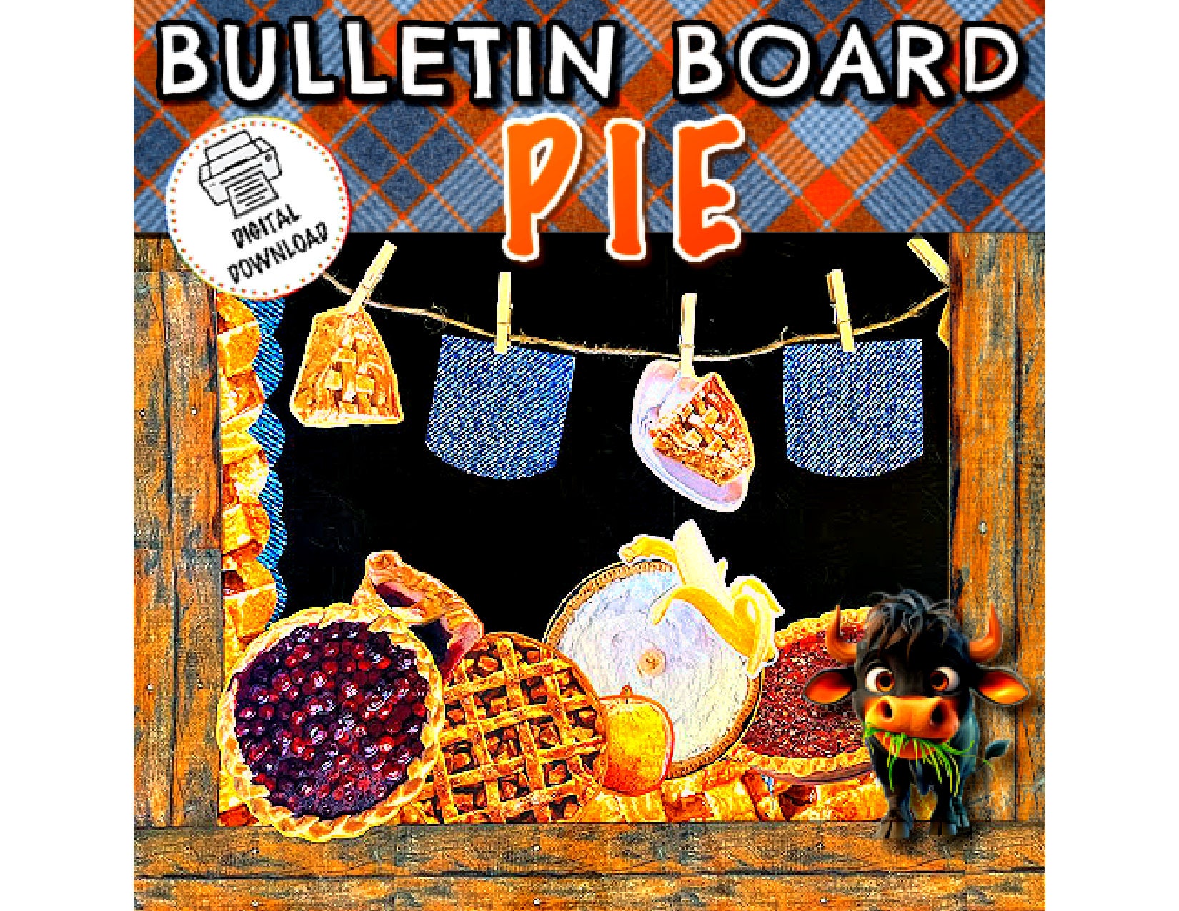 Pie Bulletin Board | Bulletin Board Kit | Classroom Decor | Door ...