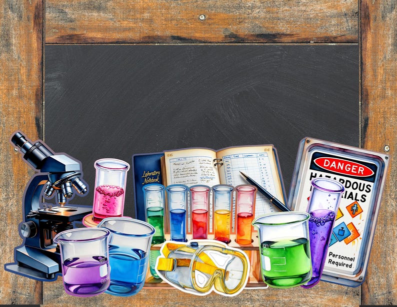 Science Lab Bulletin Board Cutouts | Bulletin Board Decor | Science ...