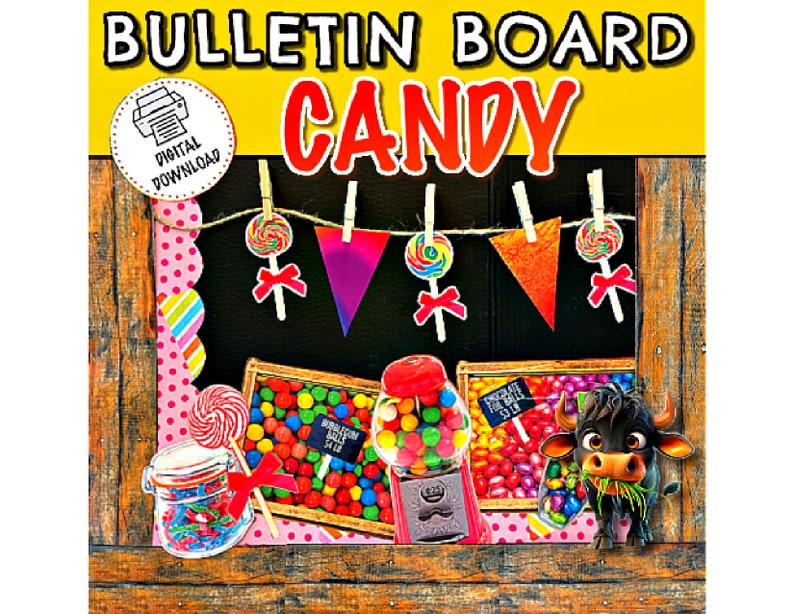 Candy Bulletin Board | Bulletin Board Kit | Classroom Decor | Door ...