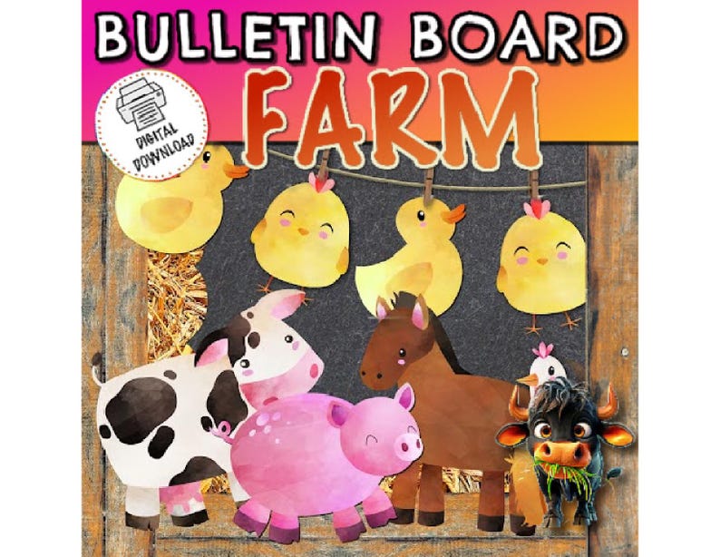Farm Bulletin Board | Bulletin Board Decor | Farm Animal Decor | Door ...