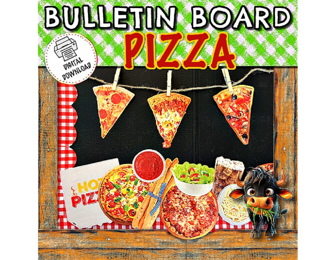 Pizza Bulletin Board | Bulletin Board Kit | Pizza Classroom Decor ...