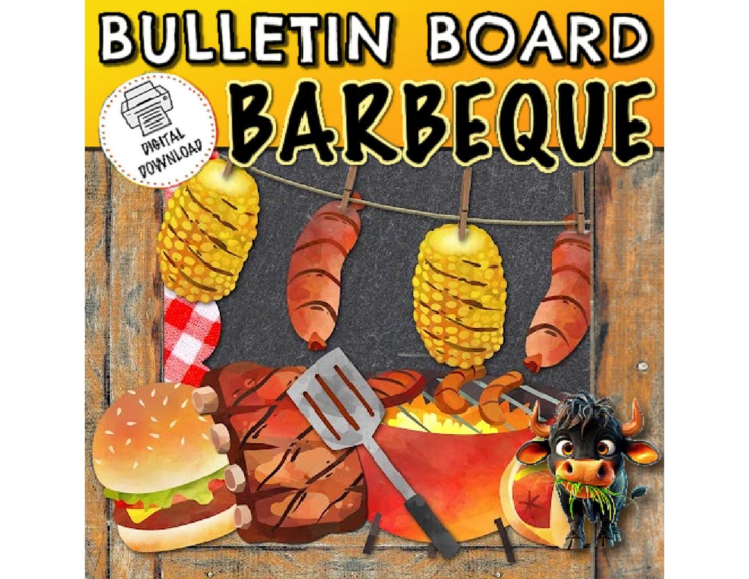 Barbeque Bulletin Board | Bulletin Board Decor | Food Decor | Door ...