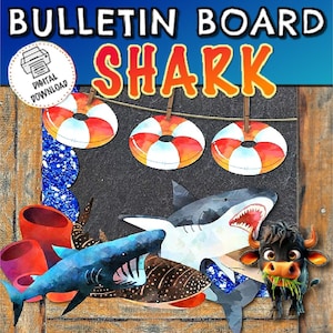 Shark Bulletin Board | Bulletin Board Decor | Shark Decor | Door ...