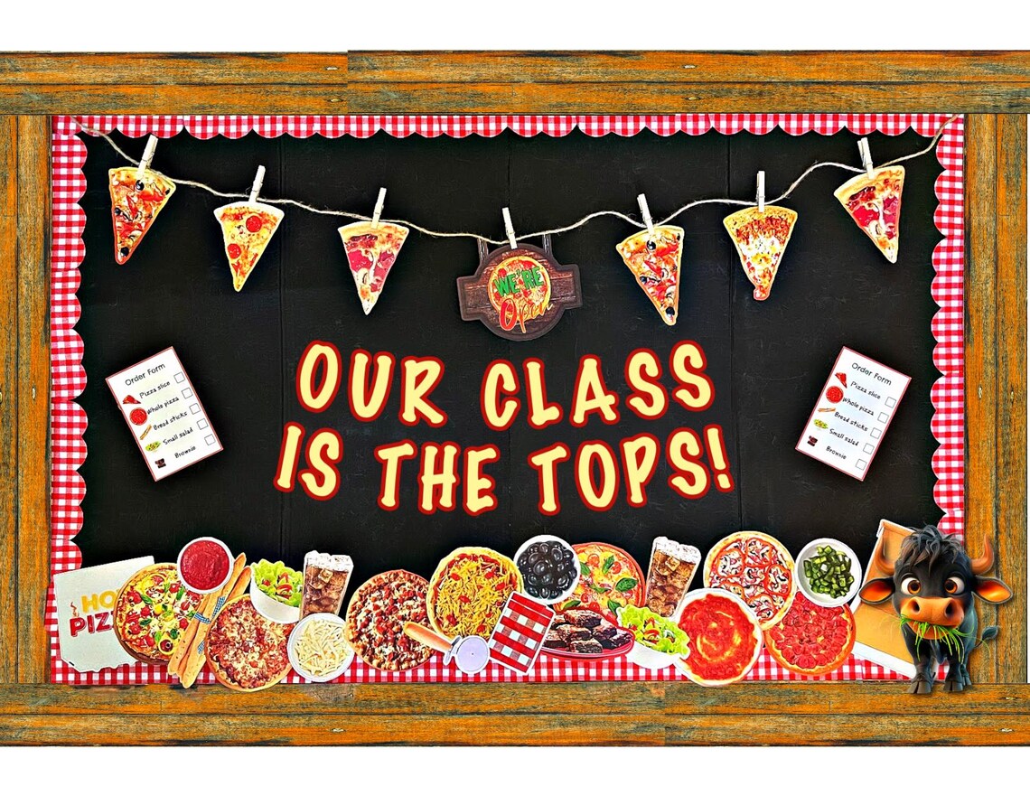 Pizza Bulletin Board | Bulletin Board Kit | Pizza Classroom Decor ...
