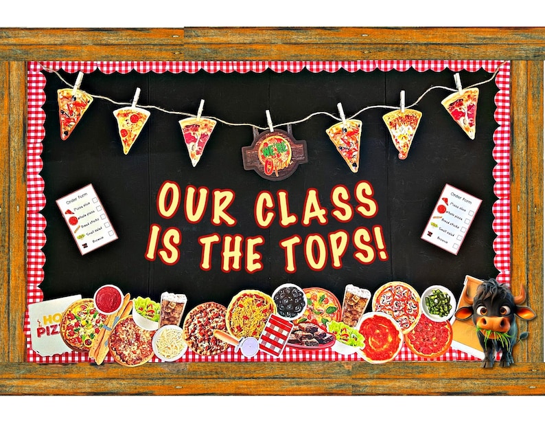 Pizza Bulletin Board | Bulletin Board Kit | Pizza Classroom Decor ...