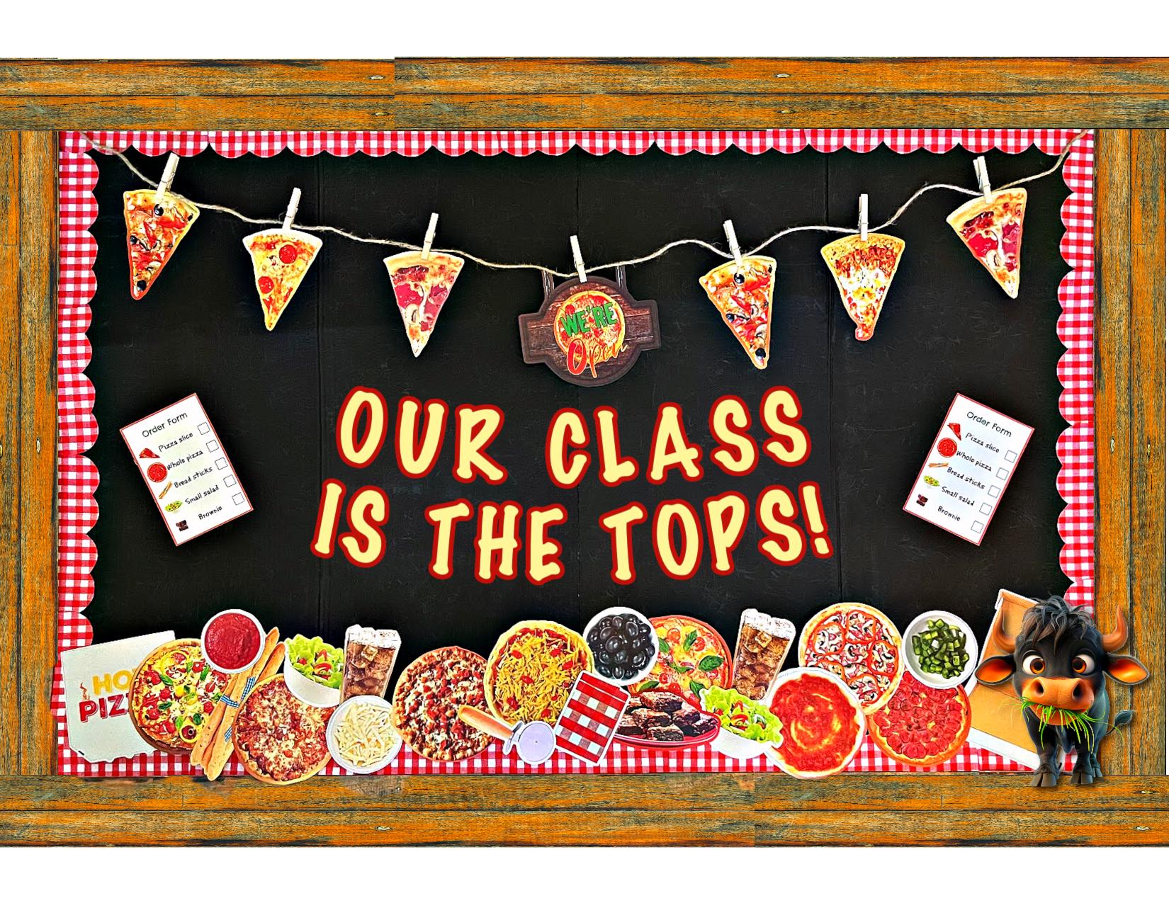 Pizza Bulletin Board | Bulletin Board Kit | Pizza Classroom Decor ...