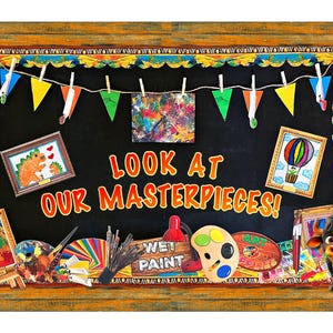 Art Bulletin Board | Bulletin Board Kit | Art Classroom Decor | Door ...