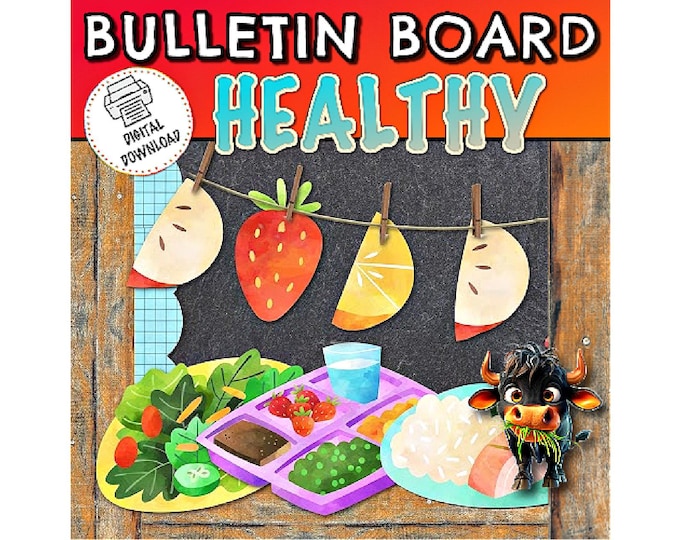 Healthy Food Bulletin Board | Bulletin Board Decor | Food Classroom ...
