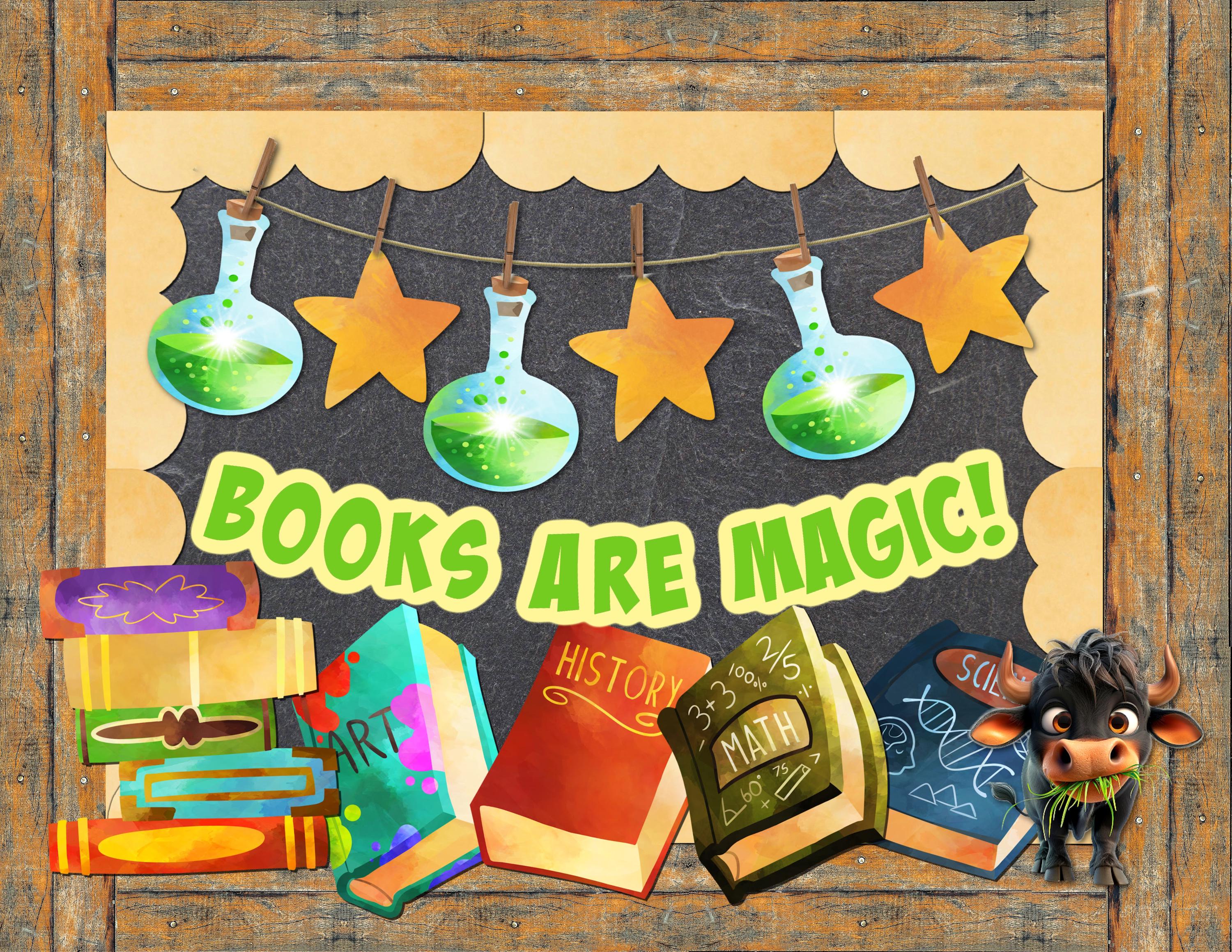 Books Bulletin Board | Bulletin Board Preschool Kindergarten First ...