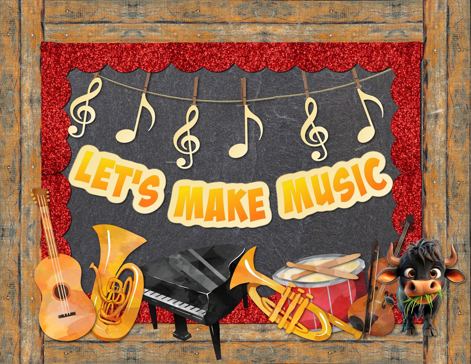 Music Room Bulletin Board | Bulletin Board Decor | Musical Program ...